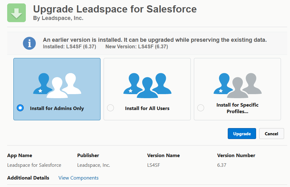 Leadspace for Salesforce: Upgrade Package Guide – Leadspace